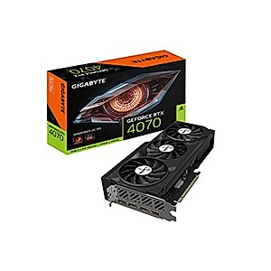 GIGABYTE GeForce RTX 4070 WINDFORCE OC 12G Graphics Card, 3X WINDFORCE Fans, 12GB 192-bit GDDR6X, GV-N4070WF3OC-12GD Video Card