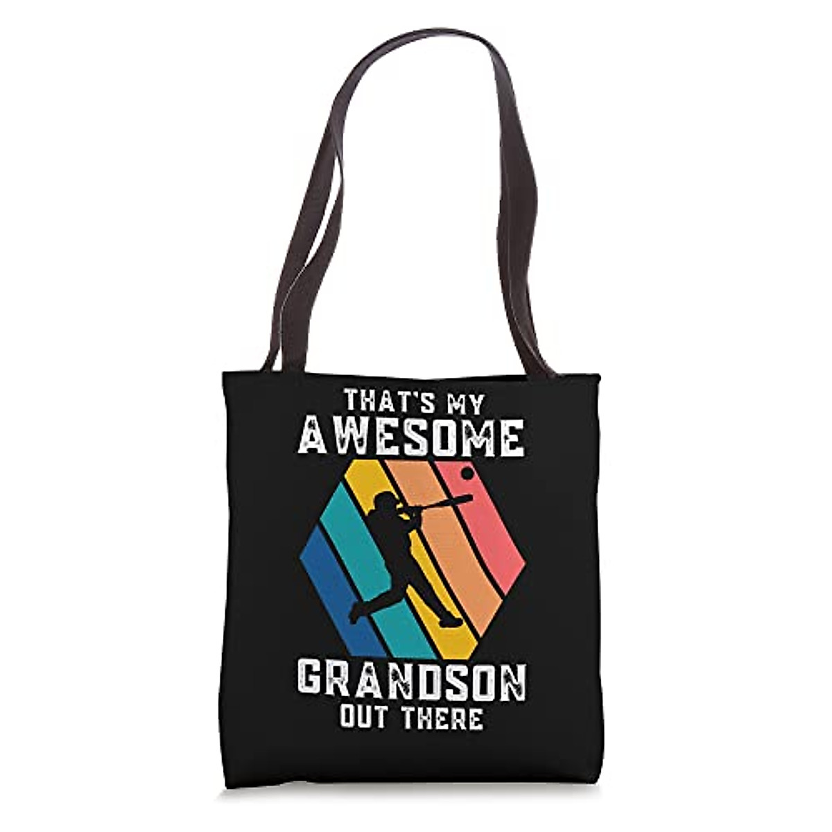 Vintage That's My Awesome Grandson Out There Baseball Lovers Tote Bag