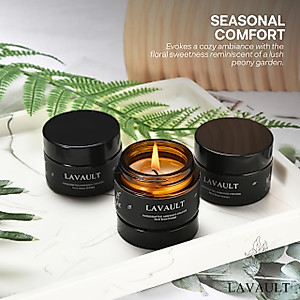 Lavault Jar Candles Set of 3 - Aromatherapy Candle Set for Supports Stress, Better Sleep, and Improve Mood - 100% Natural Soy Wax with Essential Oils - Snow Orange