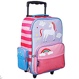Wildkin Kids Rolling Suitcase for Boys & Girls, Suitcase for Kids Measures 16 x 11.5 x 6 Inches, Kids Luggage is Carry-On Size, Perfect for School & Overnight Travel (Unicorn)