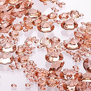 Luxury Rose Gold Diamond Party & Wedding Decorations: Sparkling Acrylic Rhinestone Table Confetti Scatter Gems, Vase Filler & Centerpiece Party Decorations