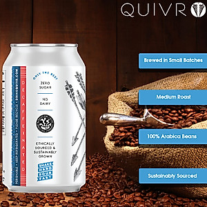 Decaf Nitro Cold Brew Coffee - 12 ounce can - Caffeine-Free - Medium Roast - 12 pack