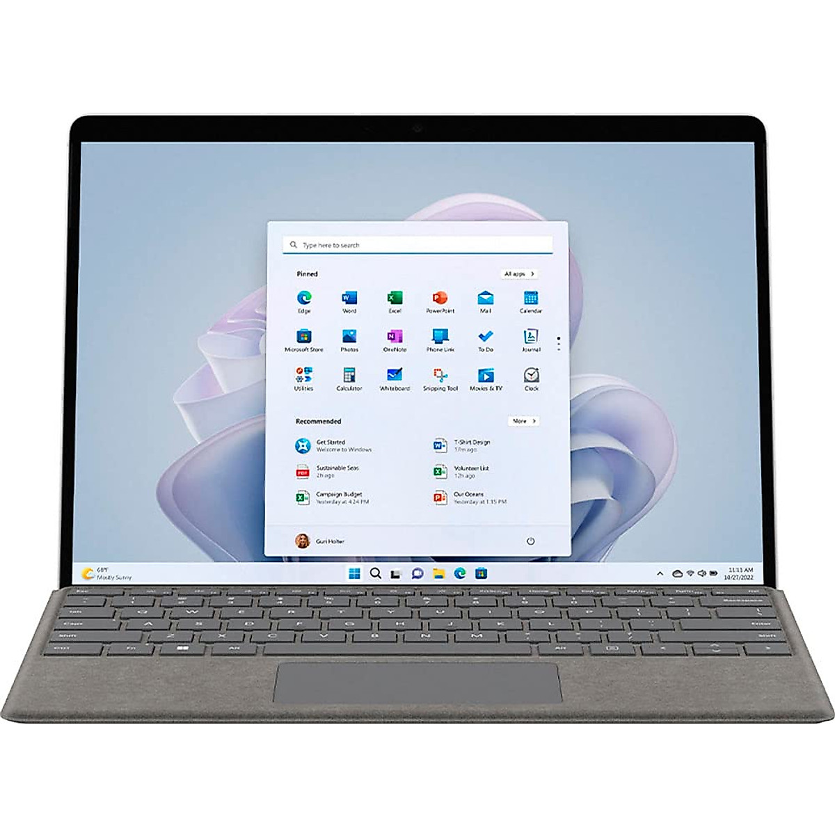 Microsoft Surface Pro 9, 13" Touchscreen 2-in-1 Tablet, 12th Gen Intel Core i5-1235U, Intel Iris Xe Graphics, 8GB DDR5 RAM, 512GB SSD, Windows 11h, Platinum, Device Only, with Stylus Pen