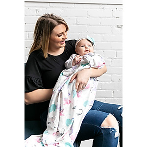 Large Premium Knit Baby Swaddle Receiving Blanket "Sassy" by Copper Pearl