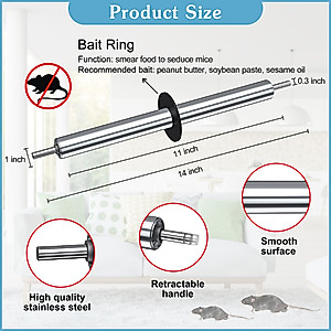 2 Pack Rolling Log Mouse Trap, Humane Live Mouse Trap Bucket, Rat Traps for House, Auto Release Catch No See Kill Trap for Mice and Rats