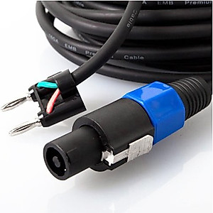 EMB Professional 2 PACKS of BTS-12G50F - 50FT 12 Gauge Banana To Speakon Heavy Duty Speaker Cables