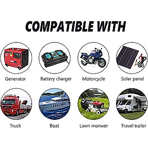 Bolloo SAE Power Socket Sidewall Port, Weatherproof SAE Quick Connect Solar Panel Mount Universal Flush-Mountable Connector, 16AWG SAE Cable with 4 Screws for Solar Generator Battery Charge (1 Pack)