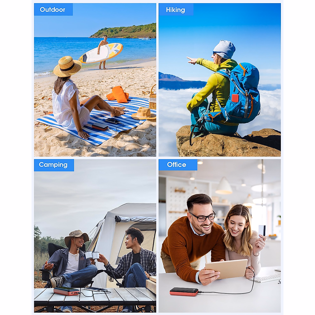 Portable Charger Power Bank 50000mAh, 22.5W Fast Charging Battery Pack, USB C Quick Charge 3 Outputs & 2 Inputs, LED Display, External Cell Phone Battery Bank for iPhone 16/15/14/13, Samsung, Android