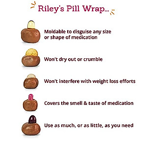 Riley's Pill Wrap for Dogs - Delicious Cheese & Bacon Flavored Pill Paste /Wrap Pills, Capsules, Tablets in a Pocket or Pouch to Mask The Taste & Make Pill Time Fun - 4.2 oz