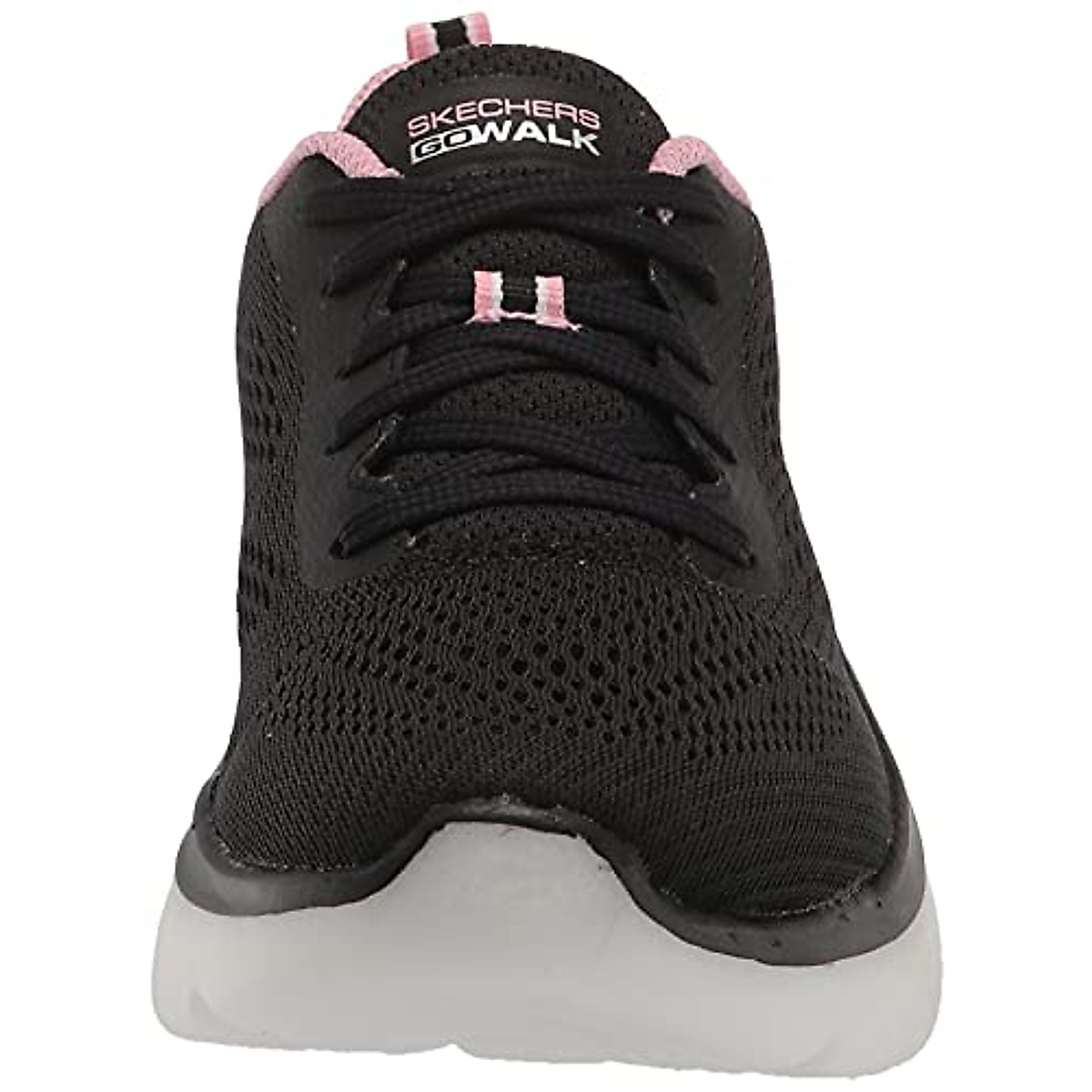 Skechers Women's GO Walk Hyper Burst-Space Insight Sneaker, Black/Pink, 7.5