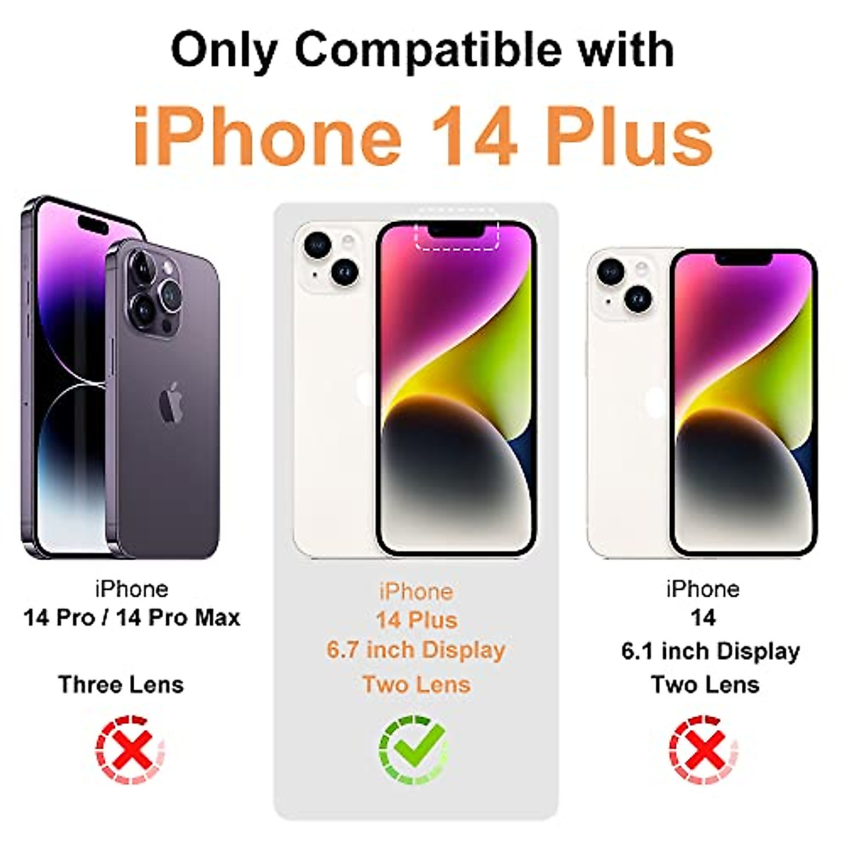 Wuwedo for iPhone 14 Plus Clear Card Case, Protective Shockproof TPU Slim Wallet Phone Case with Card Holder