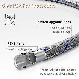 BESy 20 Inch Black Kitchen Faucet with Pull Down Sprayer, Dual Morden Commercial Rv Single Handle Single Hole Double Spout LED Spring Kitchen Sink Faucet with Pot Filler, Matte Black, Brass