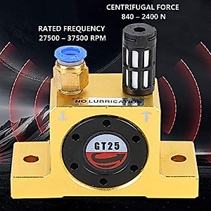 Mingfuxin G 1/4'' Pneumatic Turbine Vibrators Silent Golden Industrial Vibrator for hopper Golden GT-25 Free Muffler