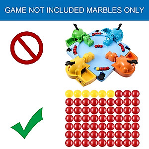 Gejoy 63 Pieces Game Replacement Marbles 3 Set Game Replacement Balls Compatible with Hungry Hungry Hippos, 57 Red Balls and 6 Yellow Balls
