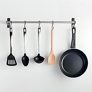 OlibaDu® 10 Pack S Hooks for Hanging, 3.5 inch S Hooks with Safety Buckle, S Hooks Heavy Duty for Hanging Kitchen Utensils Plant Hooks & Garage Tools (Black).