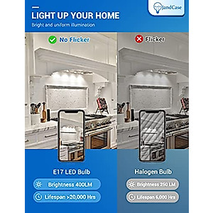 JandCase Microwave Light Bulbs Under Hood, Ceramic E17 LED Bulbs 40 Watt Equivalent, Daylight White 6000K Appliance Bulbs for Refrigerator,Microwave, Oven, Stove Hood, Non-Dimmable, 2Pack