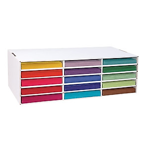 Classroom Keepers 9" x 12" Construction Paper Storage, White, 9-3/8"H x 29-1/4"W x 12-7/8"D, 1 Unit