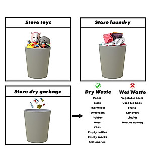 Leather Waste Basket Grey Trash Can Grey Trash Bin Grey Garbage Bin 10 Liter Trash Can Office Trash Bin Decorative Trash Can Garbage Container Home Trash Can Inside Trash Can Office Wastebasket