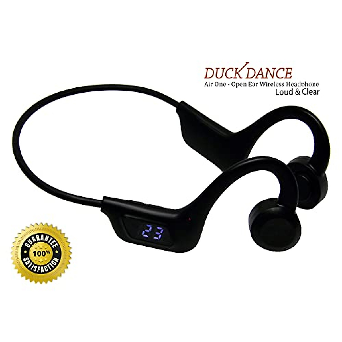 Open-Ear True Wireless Stereo Headphones Over Ear Air Conduction Loud And Clear Headset Wireless Hands-Free Pain Free Headphones For Cycling Driving Hiking Students Ears Pain-Free Earphone (Black)