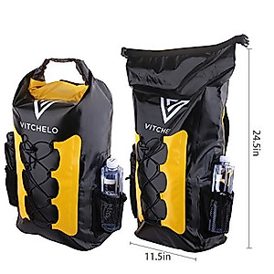 Vitchelo Waterproof Backpack Dry Bag for Women & Men - 30L Floating Storage Waterproof Bag with Phone Case - Lightweight Back Pack for Travel, Swimming, Boating, Kayaking, Hiking, Camping and Beach