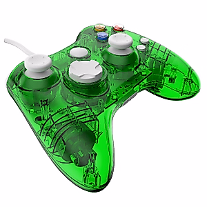 Wired 360 Controller Dual Vibrator Wired Gamepad Gaming Joypad, Green - PAWHITS