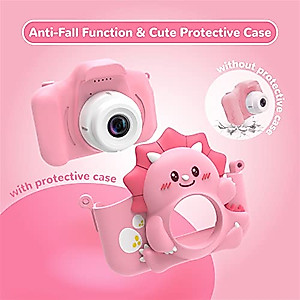 Kids Camera for Girls and Boys, HiMont Digital Camera for Kids with 32GB TF Card, 1080P Toddler Camera & Selfie Video Camera Suitable for Birthday & Christmas Toy Gift for Kids Age 3-10 (Pink)
