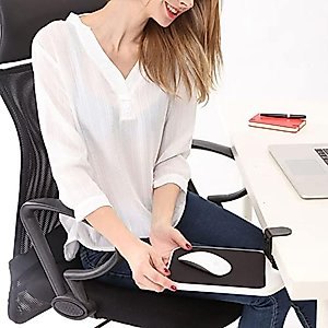 Under-Desk Mouse Tray,Easy Clamp-On Mouse Pad Rotating 360,Clamp on Mouse Platform,Extended Rotating Platform Tray,Slide Out Mouse Tray for Home,Office to Save Space(White)