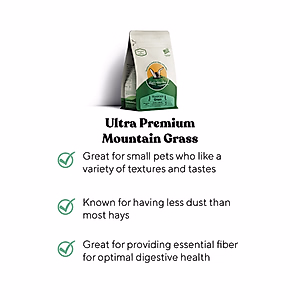 Rabbit Hole Hay - Ultra Premium Mountain Grass for Small Pets - 4 oz - Hand-Sorted Freshness