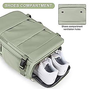 coofay Travel Backpack For Women Men Airline Approved Carry On Backpack Flight Approved Waterproof Sports Luggage Backpack Casual Daypack Small Hiking Backpack Grey Green