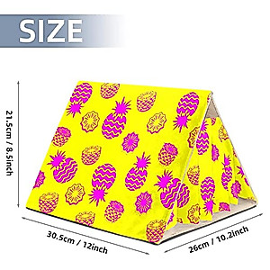 Guinea Pig House Bed, Rabbit Large Hideout, Small Animals Nest Hamster Cage Habitats Pink Pineapple Yellow