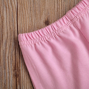 BULINGNA Kids Toddler Baby Girl Summer Two Piece Pajamas Set Short Sleeve Button Down Top with Shorts Pink