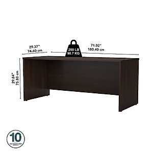 Bush Business Furniture Studio C Home Office Desk, 72W x 30D, Black Walnut