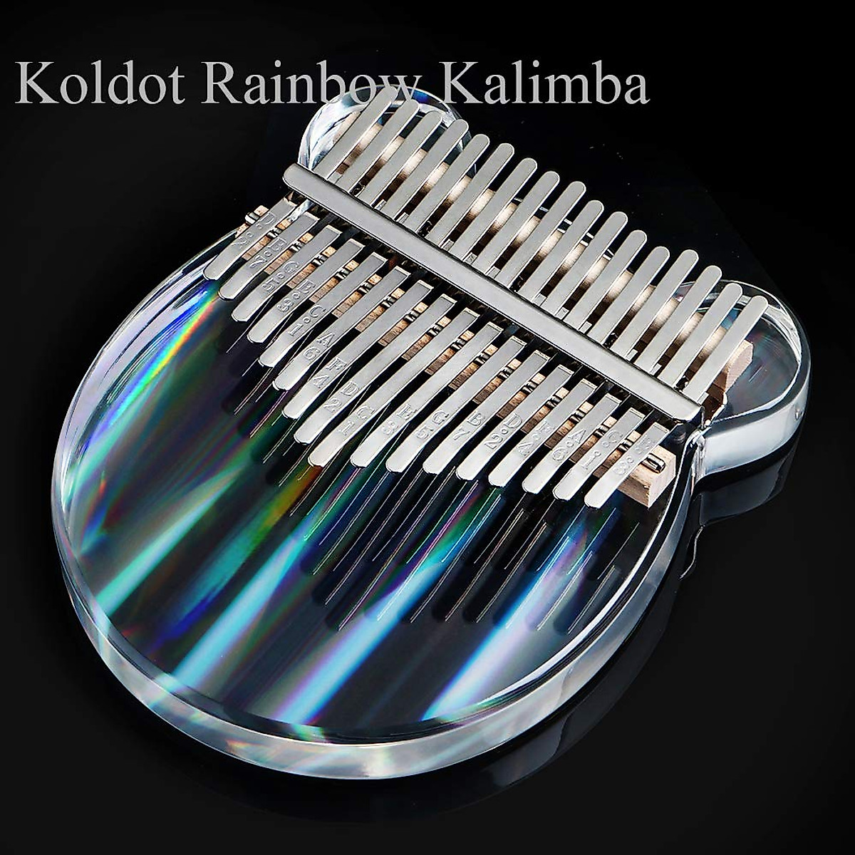 Rainbow Clear Kalimba Thumb Piano Bear Shaped 17 Key Solid Finger Piano Transparent Body Cute Crystal Acrylic Kalimba With Hard Case Gifts with Tuning Hammer