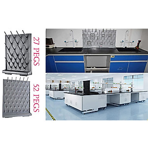 Heytaful Lab Drying Racks Pegboard Bench-top Wall-Mount Laboratory Glassware Polyethylene Cleaning Equipment (27 Black)