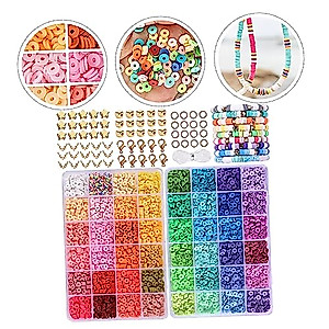 EXCEART 1 Set Black Stone Beads Colorful Clay Beads DIY Jewelry Making Set Arts and Crafts Kit Adult Craft Kits Fashion Necklace Bracelet Beads Girls Bracelet Making Kit Bracelet Maker Kit