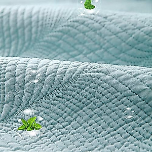 LIANGLAOI Couch Sofa Cover for 1 2 3 4 Seater,Solid Color Cotton Quilted Non-Slip Sectional Couch Covers Sofa Slipcover for Dogs,Children,Pets Furniture Protector-Blue,1pc-70x120cm