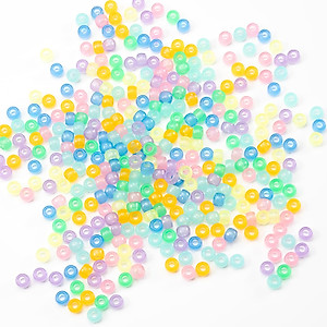 1000 Pcs Acrylic 9 Color Pony Beads 6x9mm Bulk Glow in The Dark