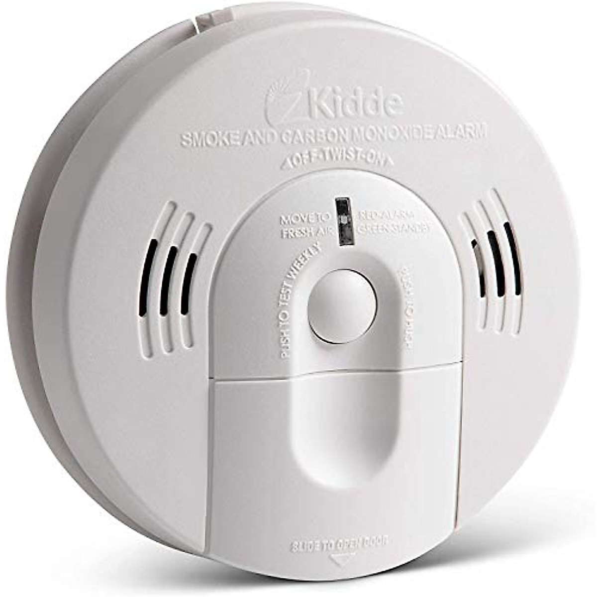Kidde Smoke & Carbon Monoxide Detector with Voice Alerts, Battery Powered, Combination Smoke & CO Alarm & Smoke Detector with Safety Light for Hearing Impaired, Battery Operated Smoke Alarm