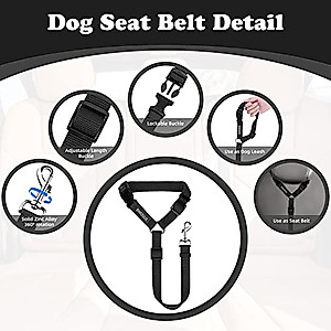 BWOGUE Pet Dog Cat Seat Belts, Car Headrest Restraint Adjustable Safety Leads Vehicle Seatbelt Harness