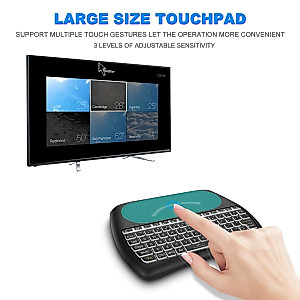 Mini Wireless Keyboard,D8 Mini Keyboard with Touchpad,Colorful Backlit Small Wireless Keyboard,Mini Handheld Remote Keyboard for PC,Raspberry Pi 4, Android TV Box,KODI,Windows 7 8 10