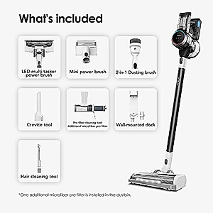 Tineco Pure ONE S11 Cordless Vacuum Cleaner, Smart Stick Handheld Vacuum Strong Suction & Lightweight, Cordless Handheld Vacuum Deep Clean Hair, Hard Floor, Carpet, Car (Pure ONE S11 Grey)