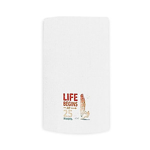 Life Begins at 25 Knots Kite Surfing Summer Beach Kitchen Towels and Dishcloths 16×24 Inch,Surfing Hand Towel Dish Towel Tea Towel for Coastal Beach House Kitchen Decor,Kite Surfer Surfing Gifts