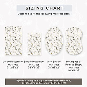 Pobibaby - 2 Pack Premium Bassinet Sheets for Standard Bassinets - Ultra-Soft Jersey Knit, Stylish Floral Pattern, Safe and Snug for Baby (Wildflower)