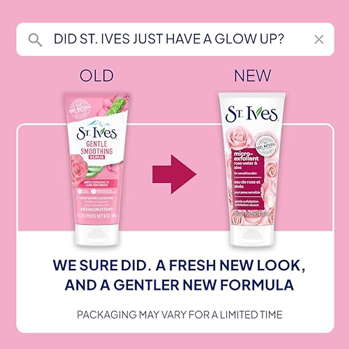 St. Ives Gentle Smoothing Face Scrub, Rose Water & Aloe Vera Exfoliator, Facial Scrub Made with 100% Natural Exfoliants, Paraben Free, Oil-Free, Dermatologist Tested 6 oz, 6 Pack