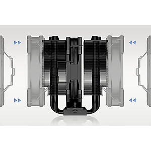 ID-COOLING SE-207-XT Slim 135mm Height All-black CPU Cooler 7 Heat Pipes Dual-Tower CPU Air Cooler with 120mm PWM Fan TDP 220W, CPU Fan for Intel 1700/1200/115X, AMD AM5/AM4