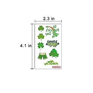 St Patricks Day Tattoos 10 Sheets 60+ Styles Shamrock Tattoos St. Patrick's Day Accessories Party Favors Decorations-A HIT for Your Event