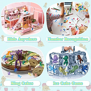 Selizo 120pcs Mini Plastic Babies, Tiny Plastic Baby Figurines Small King Cake Babies Bulk for Ice Cube My Water Broke Baby Shower Games (12 Colors)
