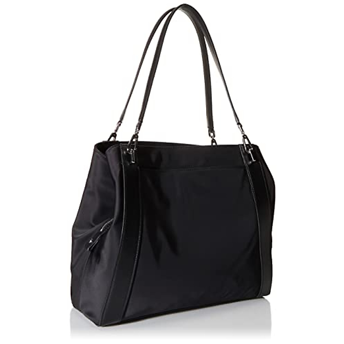 Calvin Klein Reyna Novelty Large Triple Compartment Shoulder Bag, Black/Silver