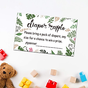 50 Greenery Diaper Raffle Tickets for Baby Shower-Baby Shower Invitations Inserts Request Cards Games Decorations Supplies for Baby Gender Tickets.
