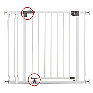 Dreambaby Liberty Walk Thru Auto Close Baby Safety Gate Set - with 3.5inch Extension Panel - Fits 29.5-36.5inch Openings - Pressure Mounted Security Gates - Model L776 - White